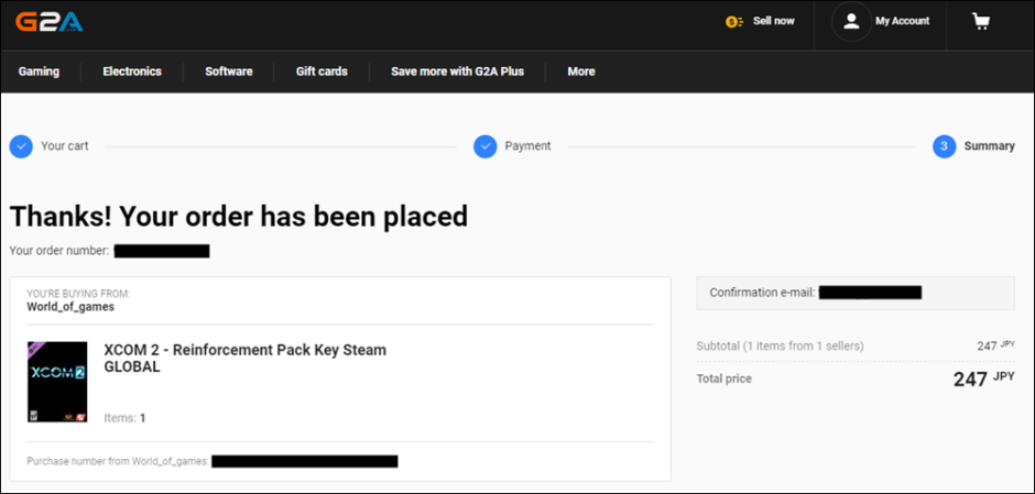 G2AでSteamのアイテムキーを買ってみた【購入からアクティベートまで】 | モッチーブログ